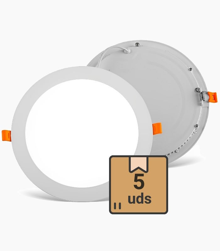 5x Downlight LED 20w Redondo Blanco en AtrapatuLED